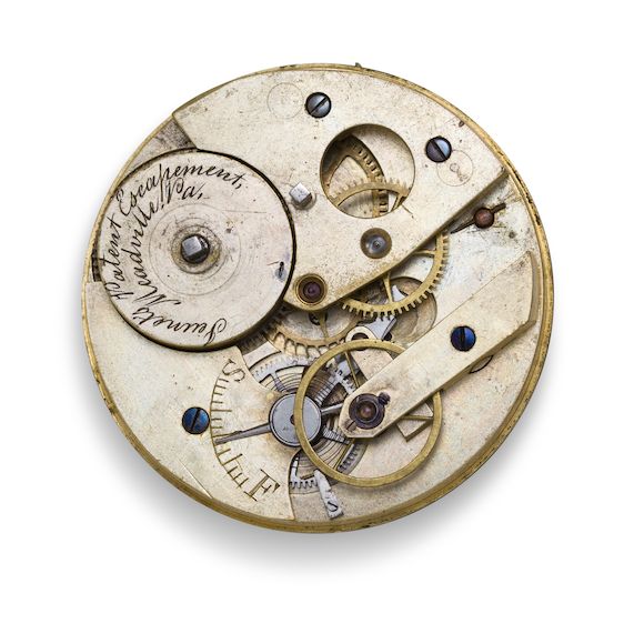 Bonhams : A center seconds watch movement with unusual lever ...