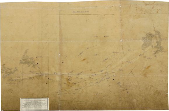 Bonhams : A North Atlantic convoy tracking chart for convoy ON273. 20th ...