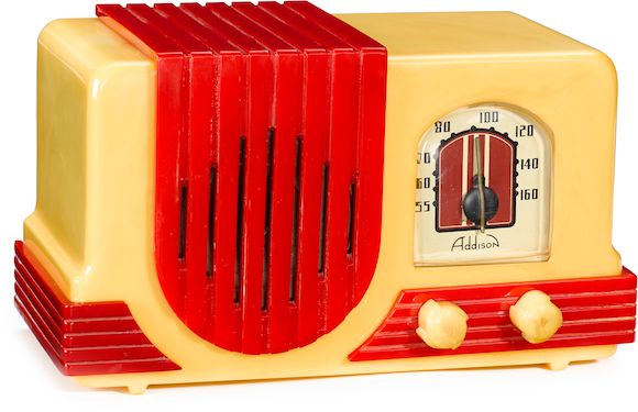 Bonhams : An Addison 2 Waterfall Grille 1940 yellow case with red knobs ...