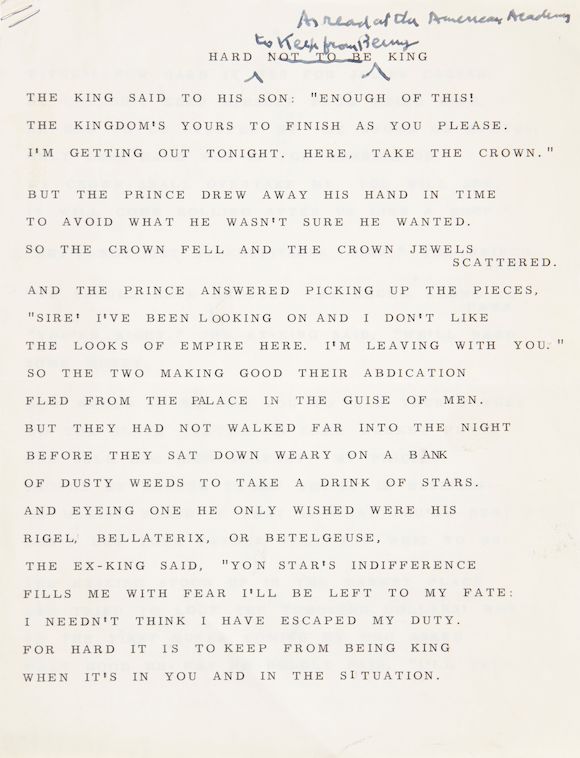 Bonhams : FROST, ROBERT. 1874-1963. Typed Manuscript Signed ("Robert ...