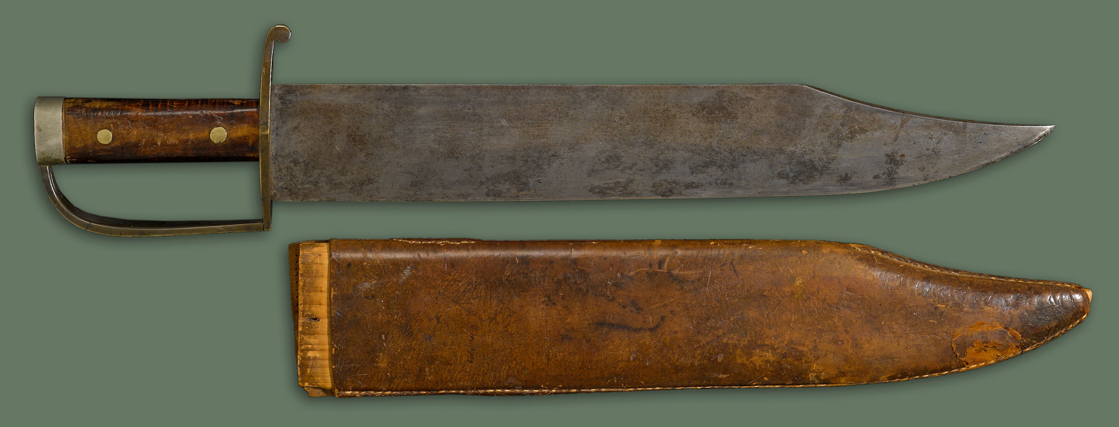 Bonhams : A massive factory-made Confederate D-guard bowie knife