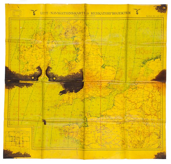 Bonhams : A German Luftwaffe flight-navigation map ("Luft ...