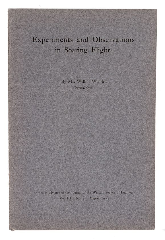 Bonhams : AVIATION—WRIGHT BROTHERS. WRIGHT, WILBUR. 1867-1912 ...