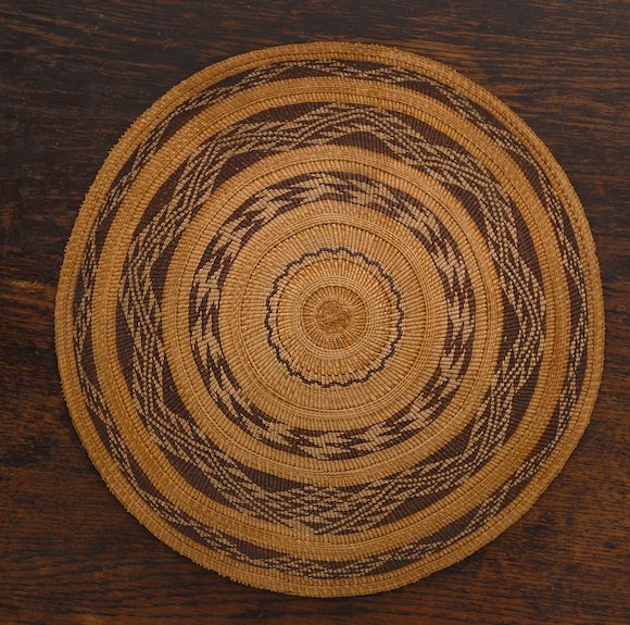 Bonhams : A Pomo twined tray