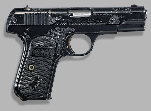 Bonhams : A factory engraved and boxed Colt Model 1908 .380 Hammerless ...