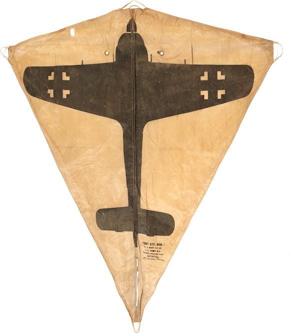 Bonhams : An anti-aircraft gunnery practice kite, with a plane with ...