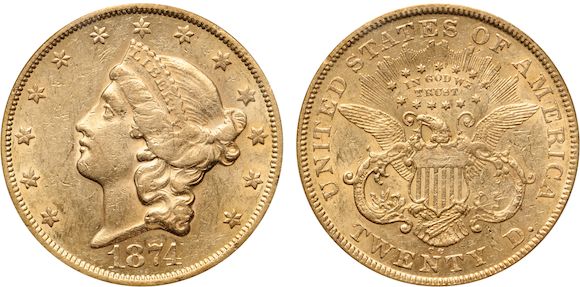 Bonhams : 1874-CC 20 AU53 PCGS
