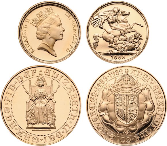 Bonhams : Great Britain, 1988 Proof Sovereign, 1989 Proof Double Sovereign