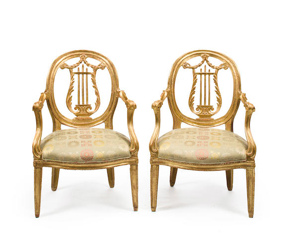 Bonhams A Pair Of Italian Neoclassical Carved Giltwood Armchairs