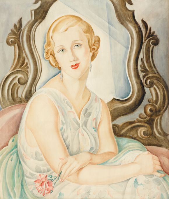 Bonhams : Gerda Wegener (Danish 1885-1940) Woman in the Mirror