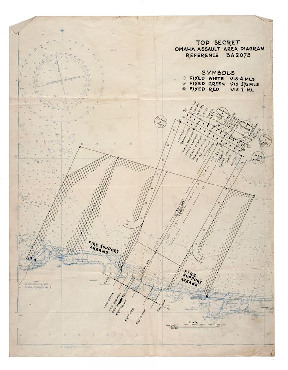 Bonhams : D-DAY OMAHA BEACH LANDING PLANS. Top Secret Omaha Assault ...