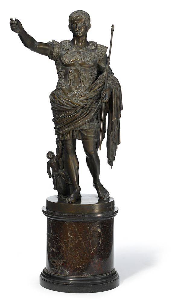 Bonhams : An Italian Grand Tour patinated bronze figure of the Augustus ...