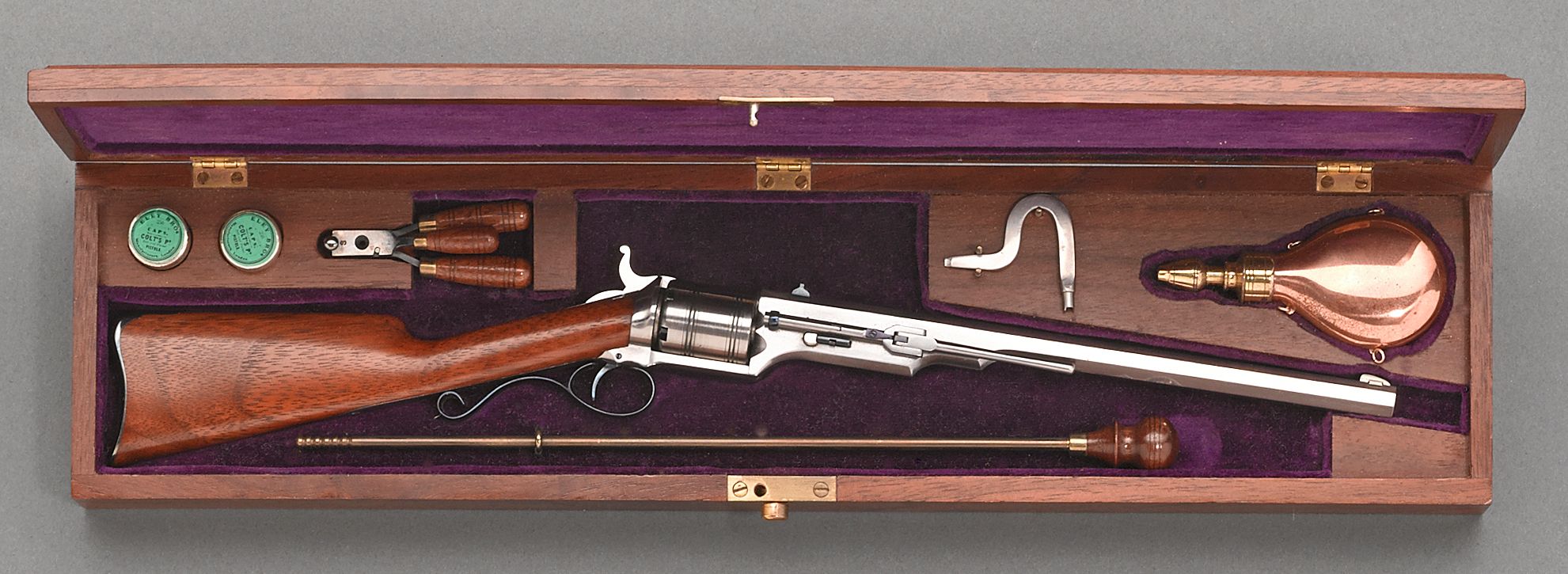 Bonhams : A cased miniature Colt Paterson revolving percussion rifle by ...