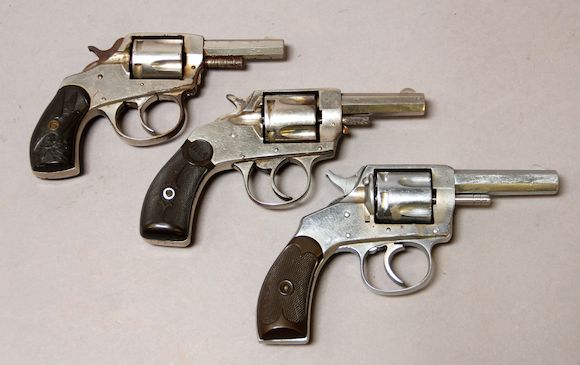 Bonhams : A lot of three late 19th century double action revolvers