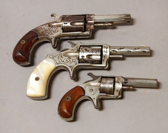 Bonhams : A lot of three American spur trigger revolvers