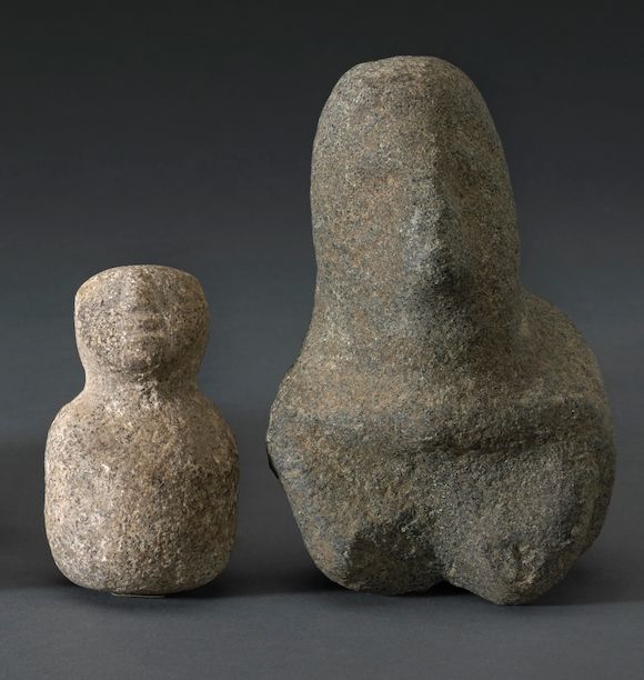 Bonhams : Two ancient Southwest stone human effigies
