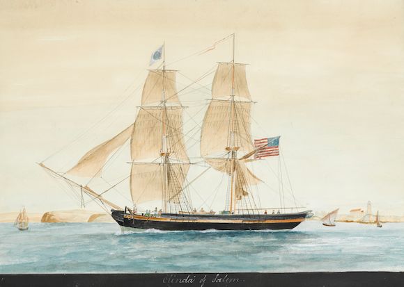 Bonhams : Manner of Antoine Roux The ship Olinda of Salem 16-1/2 x 22-1 ...