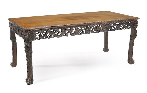 Bonhams : A huali and mixed wood table