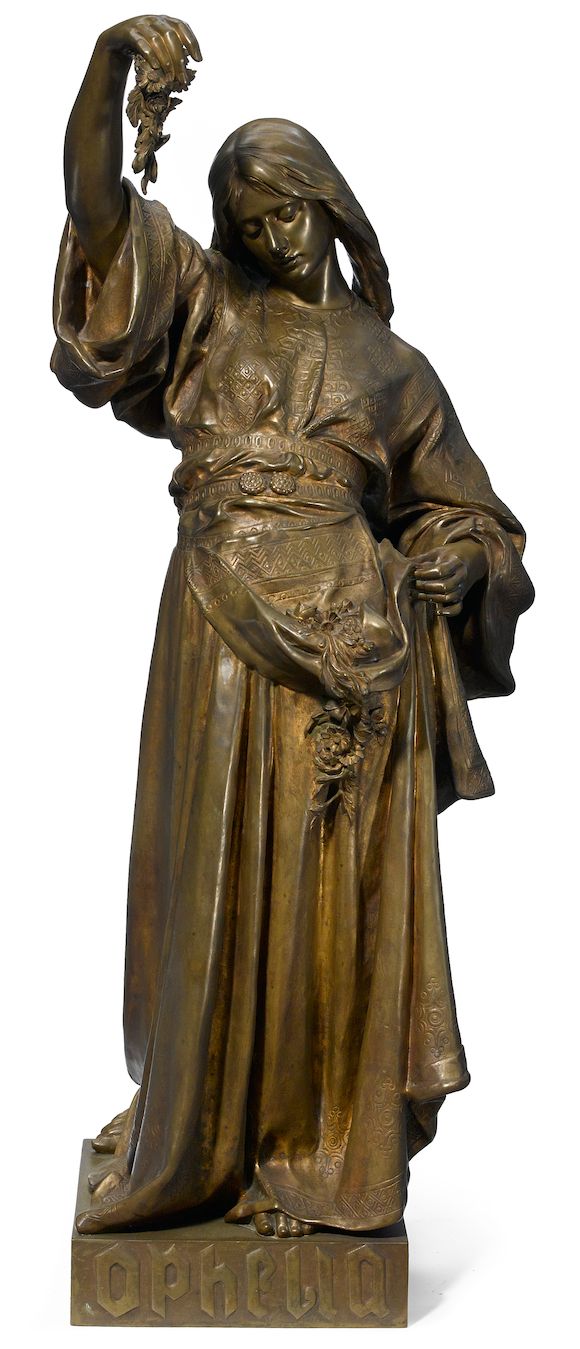 Bonhams : A French patinated bronze figure: Ophelia after a model by ...