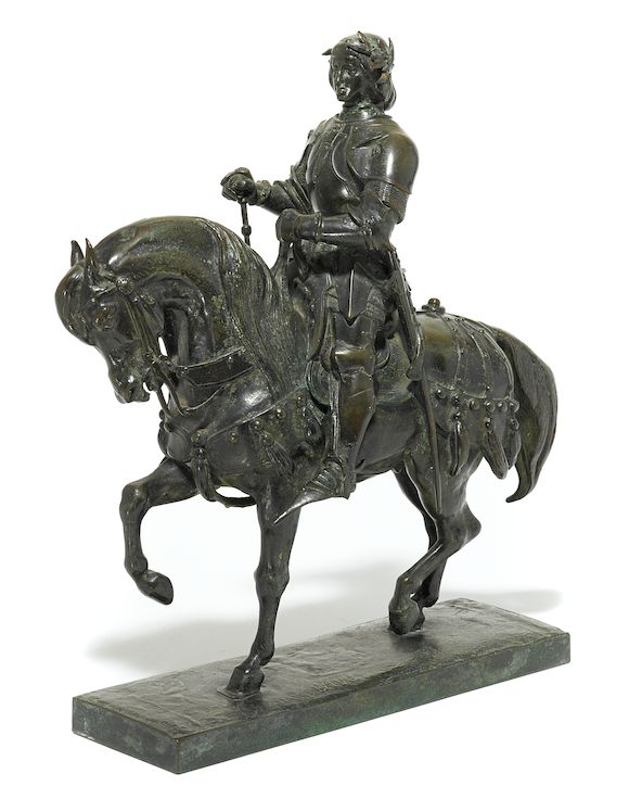 Bonhams : A French patinated bronze equestrian group: Charles VII le ...