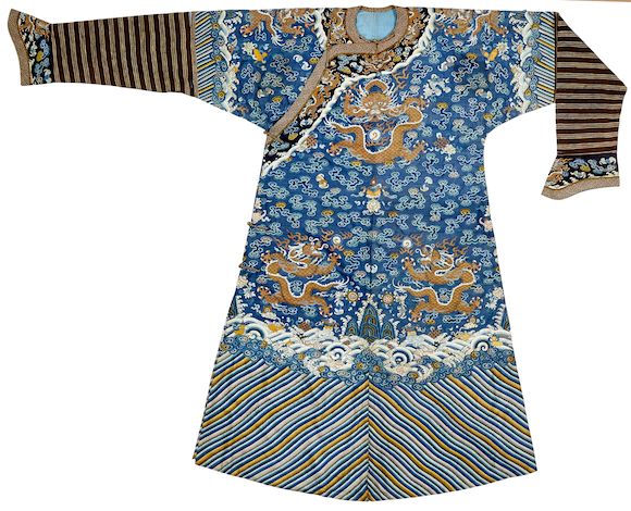 Bonhams : A fine kesi-woven silk dragon robe 19th century