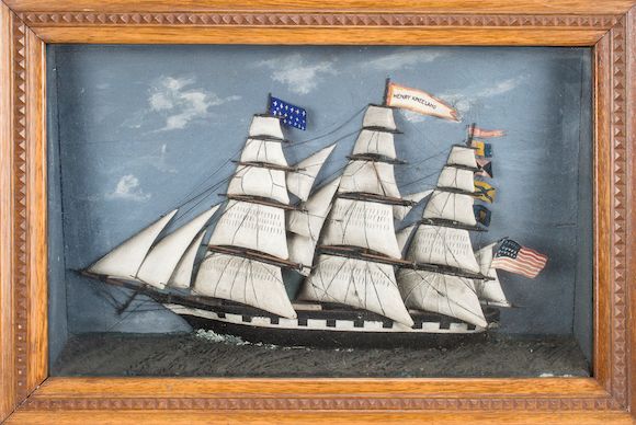 Bonhams : A shadow box of the American packet ship Henry Kneeland late ...