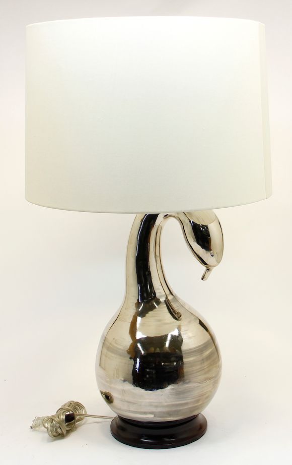 Bonhams : A Christopher Spitzmiller platinum luster ceramic table lamp ...