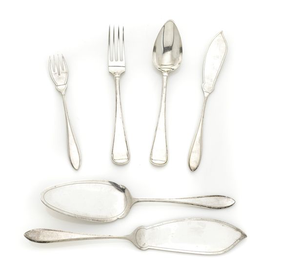 Bonhams : An assembled Dutch second standard silver part flatware ...