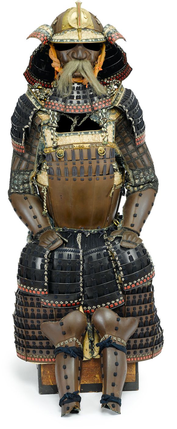Bonhams : A russet iron armor with dark blue lacing Edo period (18th ...