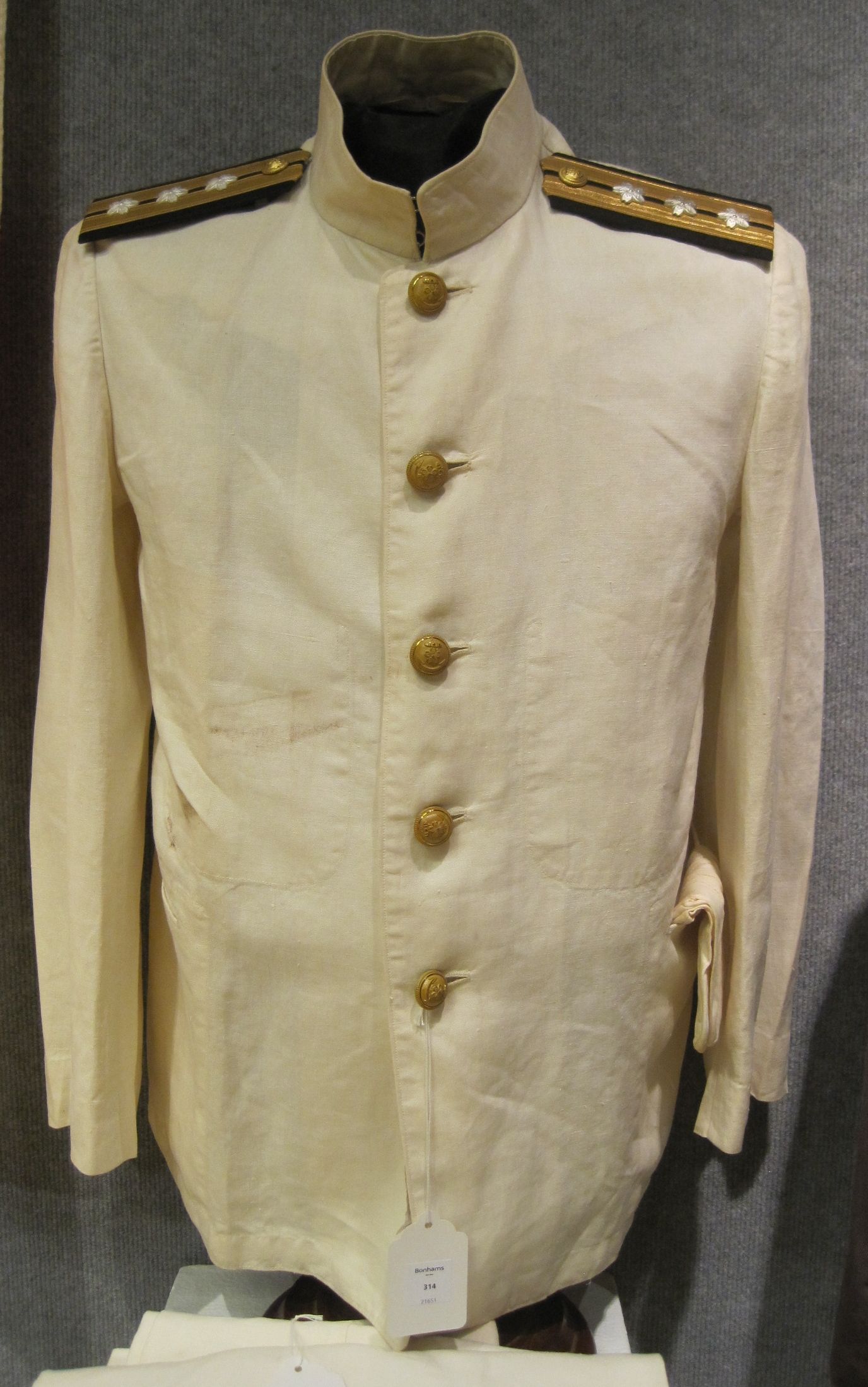 Bonhams : Imperial Japanese Navy Captain's summer whites uniform, circa ...