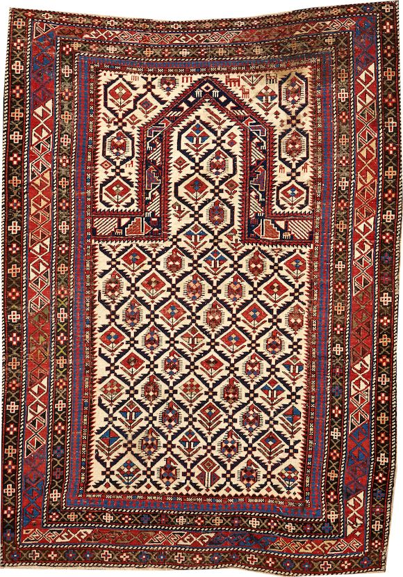 Bonhams : A Shirvan rug size approximately 4ft. x 5ft. 4in.