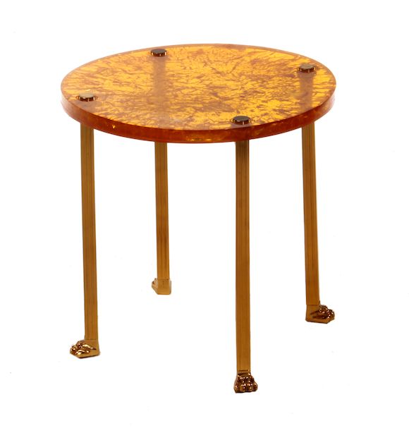 Bonhams : A Contemporary gold and amber colored plexiglass and brass ...
