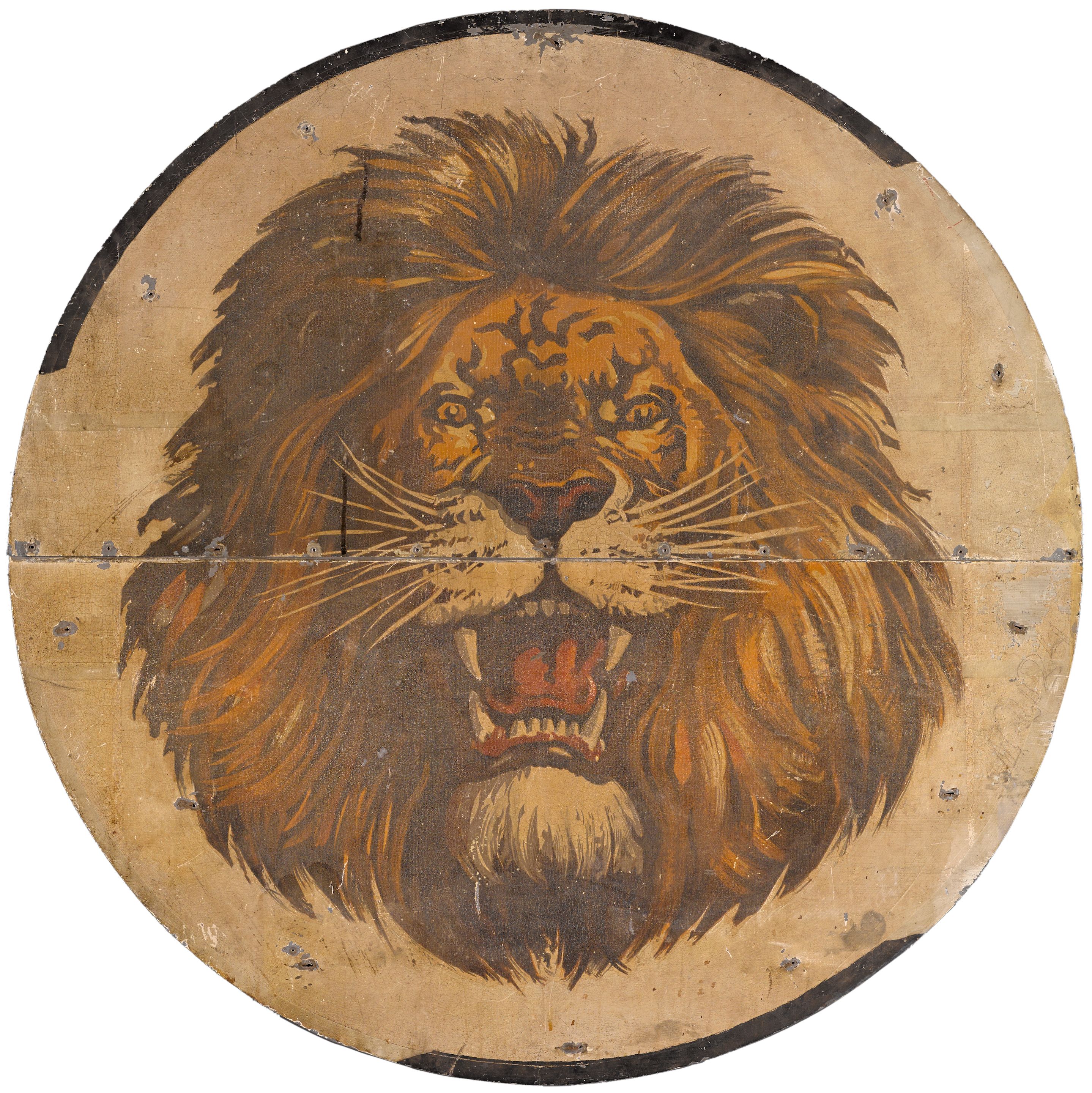 Bonhams Cars : A hand painted 'Gilmore Lion' tin sign,