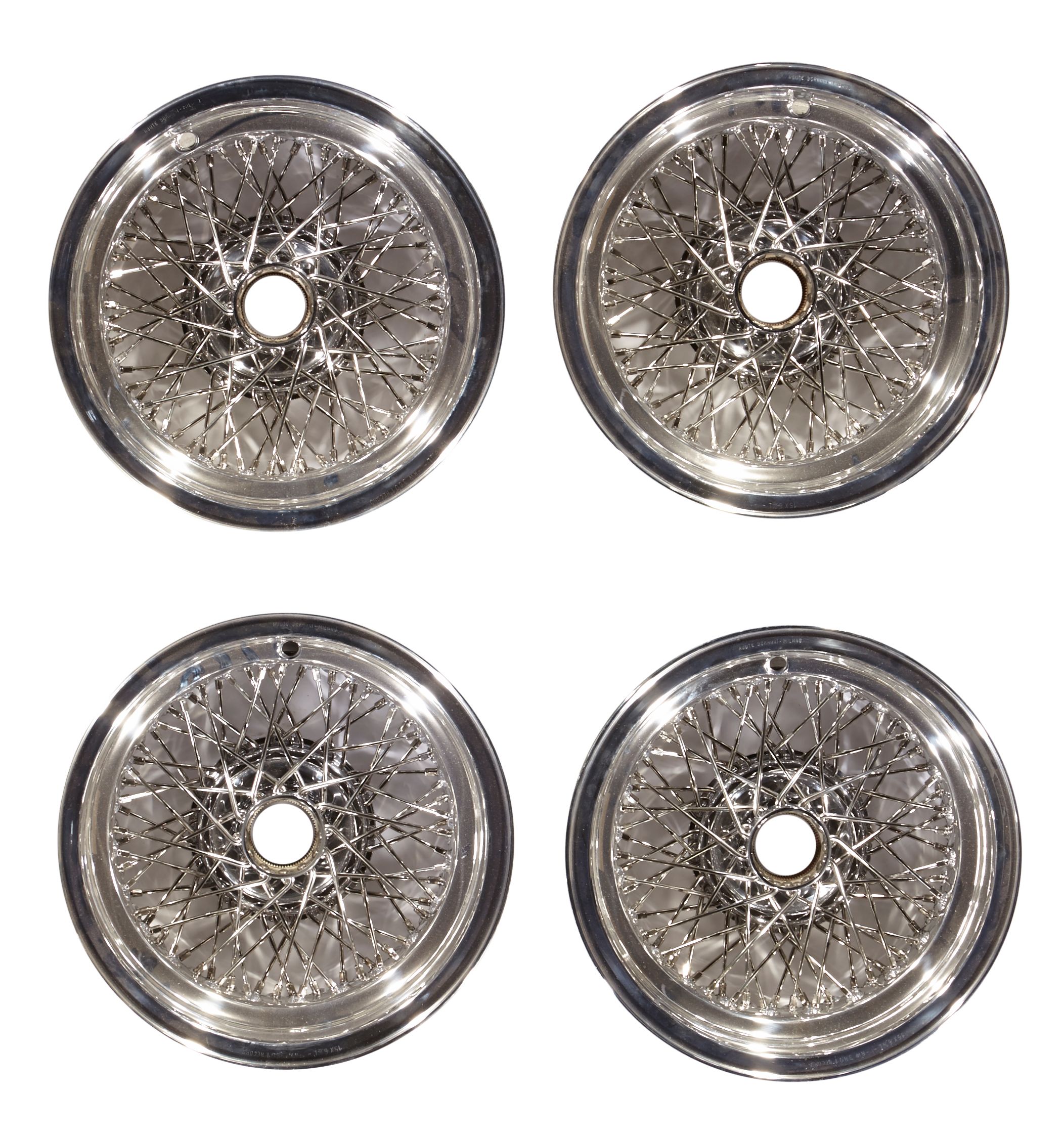 Bonhams Cars : A set of 4 Borrani 15 x 6½ restored wheels for a Ferrari ...