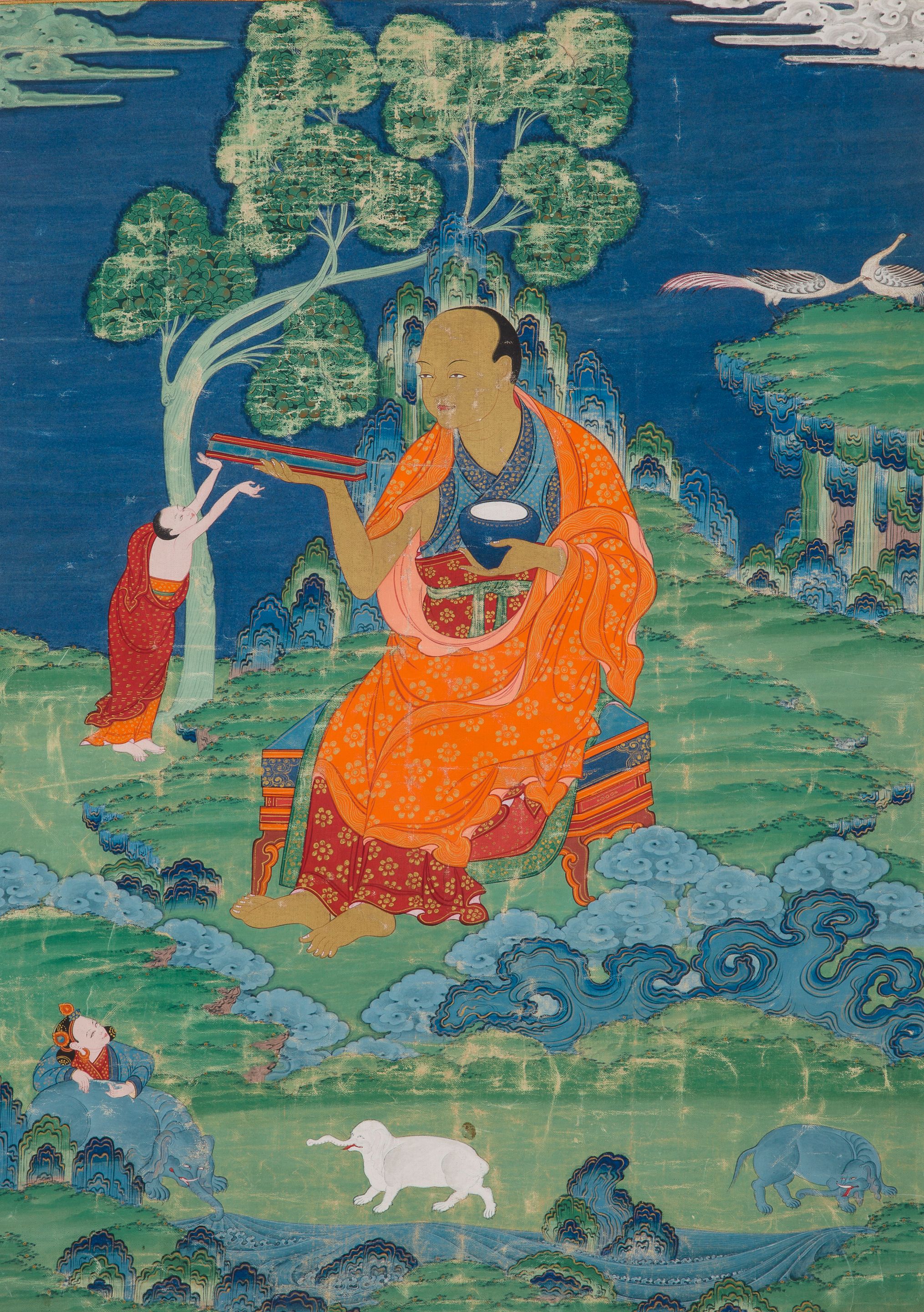 Bonhams : A thangka of Arhat Pindola Bharadvaja Tibeto-Chinese, 18th ...