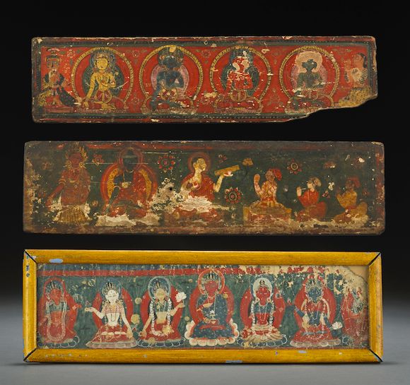 Bonhams : A group of three book covers Nepal, 19th century