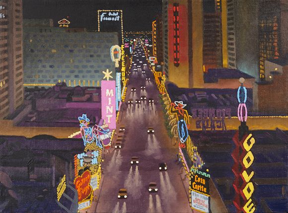Bonhams : James Doolin (American, born 1932) Downtown Las Vegas at ...