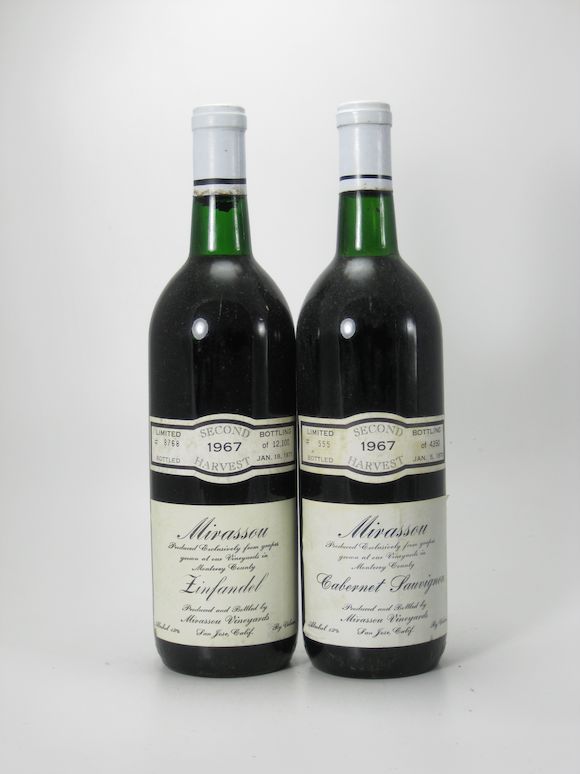 Bonhams : Mirassou Zinfandel 1966 (5) Mirassou Zinfandel 1967 (6 ...
