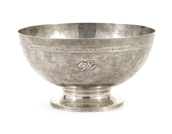 Bonhams : An American sterling silver footed presentation bowl of Yale ...