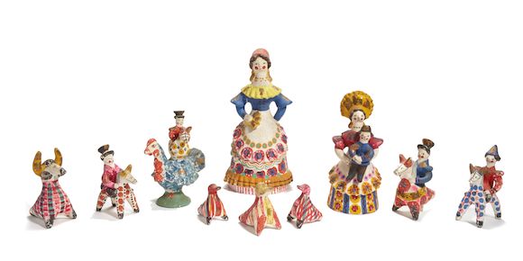 Bonhams : A group of Russian clay Dymkovo toysDymkovo village, Russia ...