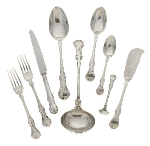 Bonhams : An Indian Colonial silver flatware service for twelve by ...