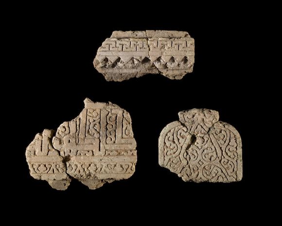Bonhams : Two fragmentary Ghaznavid moulded pottery Architectural ...