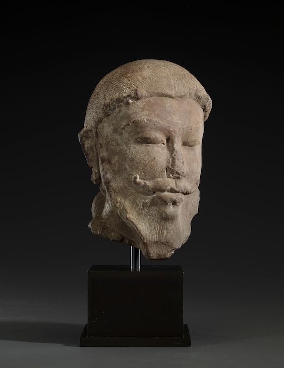 Bonhams : A sandstone head of a king Madhya Pradesh, Chandella Dynasty ...