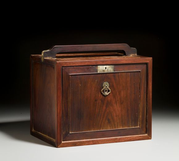Bonhams : A hongmu and mixed wood stationary box