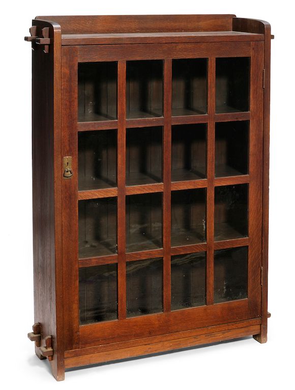Bonhams : An L&JG Stickley glazed oak bookcase model 641
