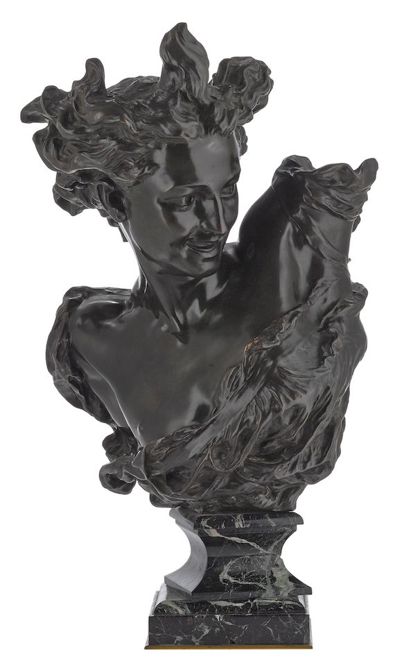 Bonhams : A French patinated bronze bust: Le génie de la danse after ...