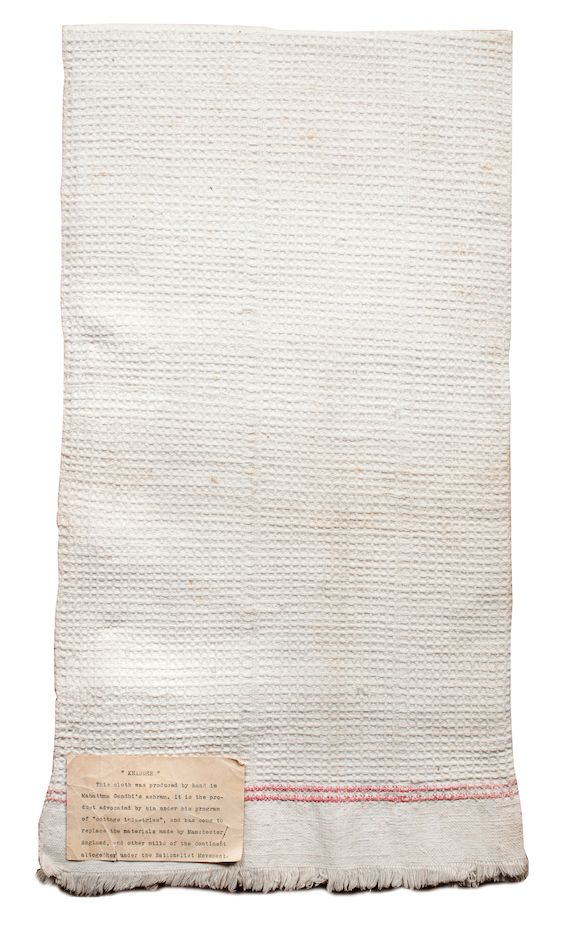 Bonhams : GHANDI, MOHANDAS K. 1869-1948. Original woven cotton cloth ...