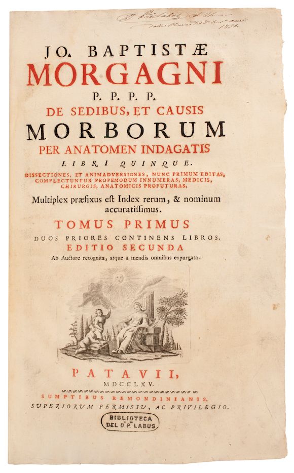 Bonhams : MORGAGNI, GIOVANNI BATTISTA. 1682-1771. De Sedibus, et Causis ...