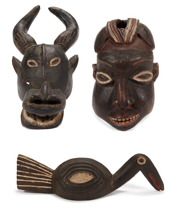 Bonhams : Three Bamun masks, Cameroon