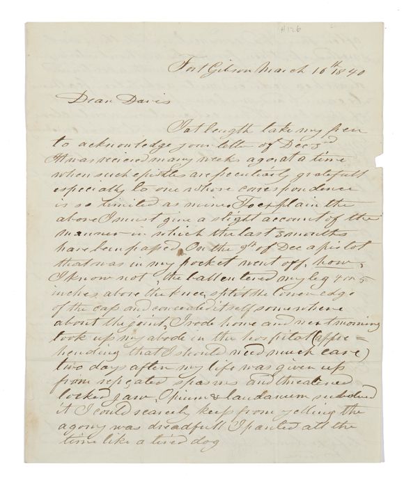 Bonhams : NORTHROP, LUCIUS BELLINGER. 1811-94. Autograph Letter Signed ...